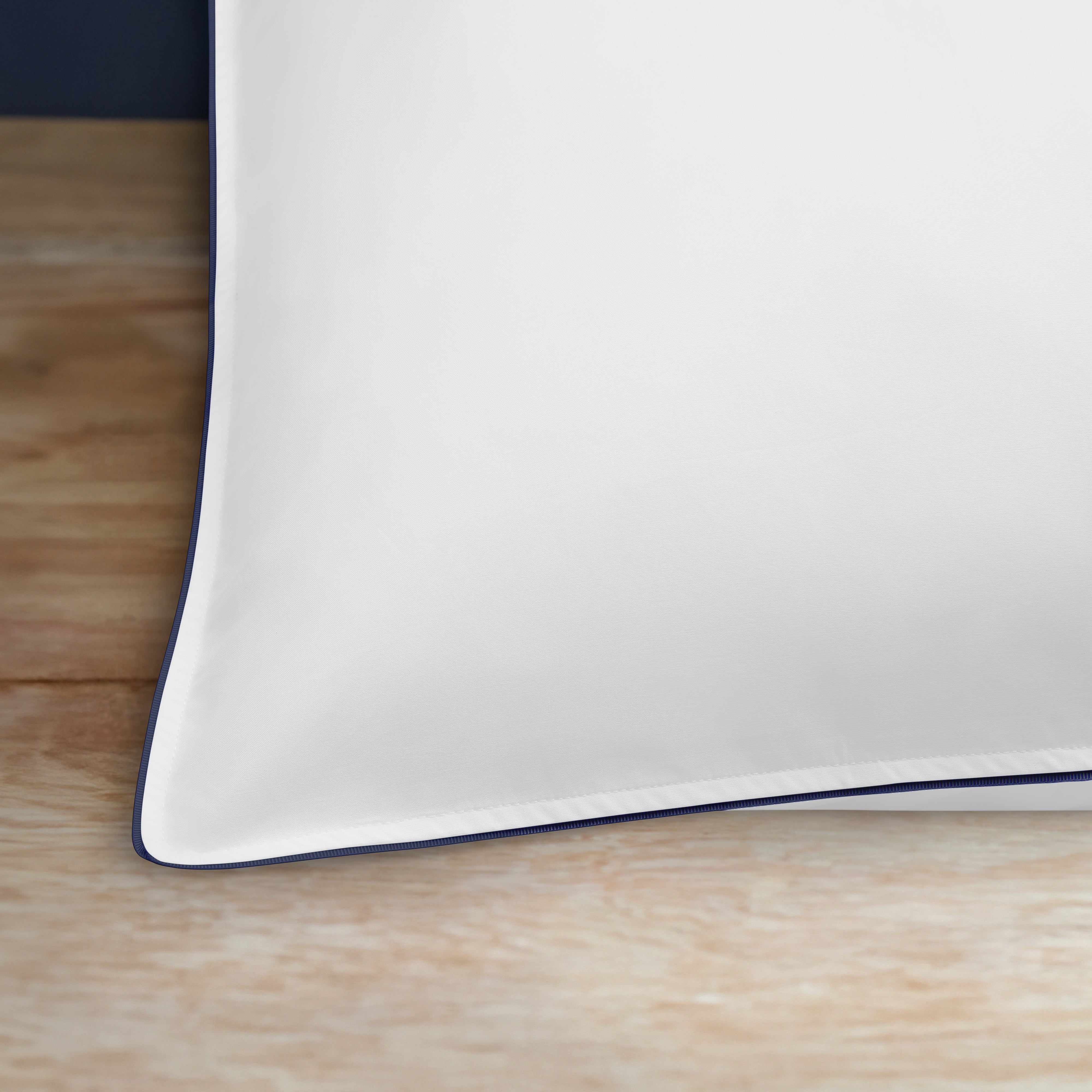 Island Collection Signature Style Pillowcase - White With Navy Trim ...
